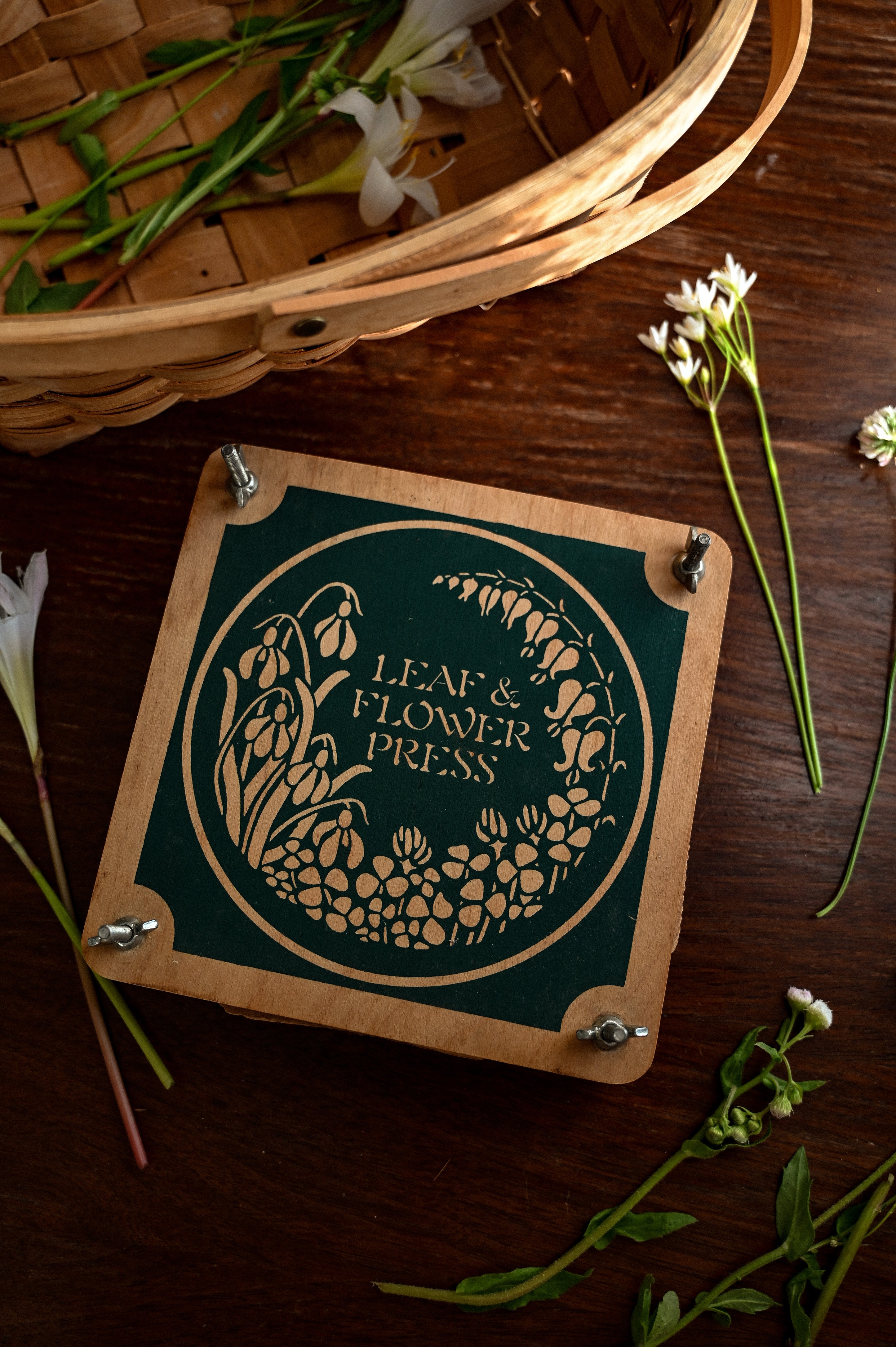 Leaf flower press, extra paper packs wooden bolt screw down plant flor ...